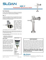 Maintenance Guide - Sloan Valve Company