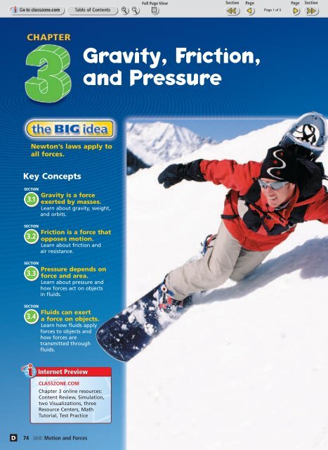 Gravity, Friction, and Pressure