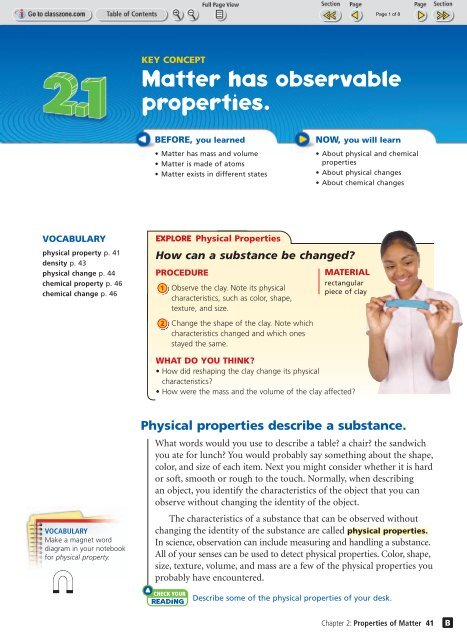 Matter has observable properties.