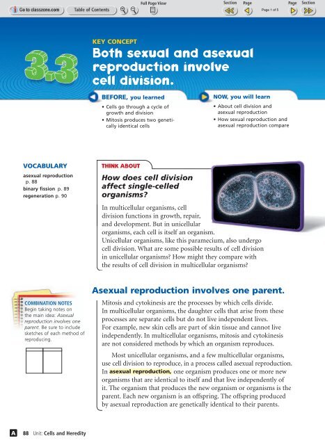 Both sexual and asexual reproduction involve cell division.