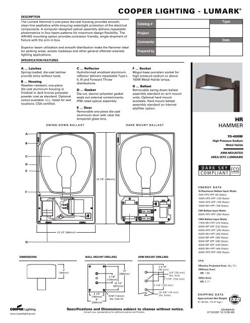 Download Cutsheet - Specified Lighting Systems