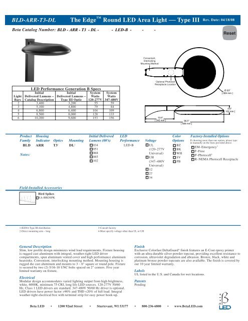 The Edge Round LED Area Light - Specified Lighting Systems