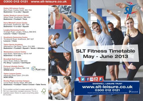 View the latest fitness timetable - Sandwell Leisure Trust