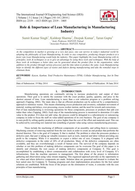 Role & Importance of Lean Manufacturing in Manufacturing Industry
