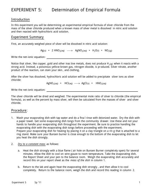 Empirical Formula Lab