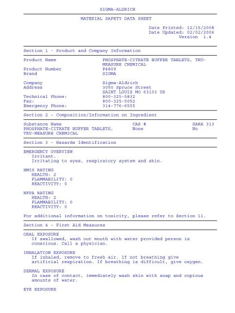 Phosphate Citrate Buffer