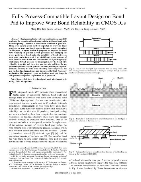Fully process-compatible layout design on bond pad ... - IEEE Xplore