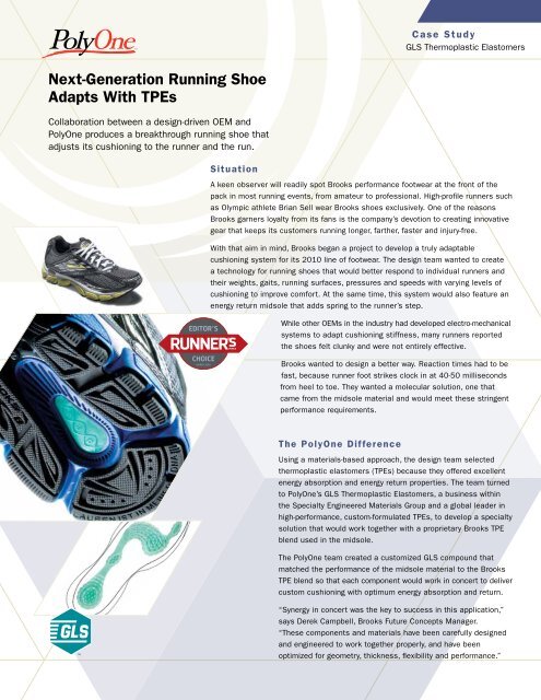 Next-Generation Running Shoe Adapts with TPEs [PDF] - GLS ...