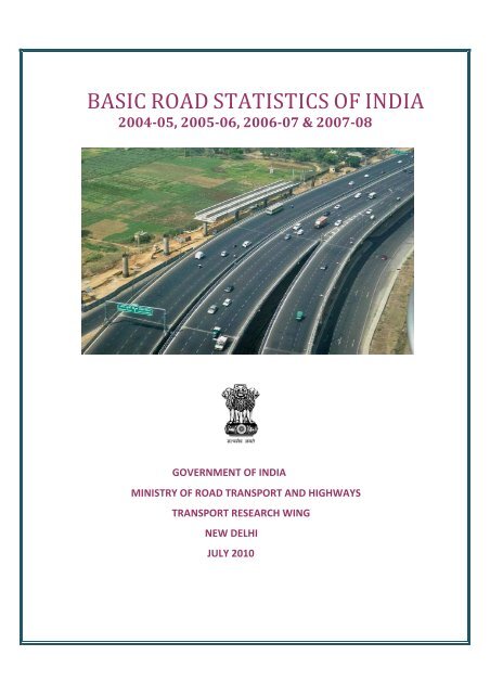 basic road statistics of india - Ministry of Road Transport and Highways