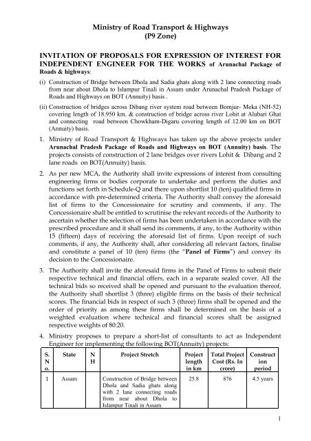 INVITATION OF PROPOSALS FOR EXPRESSION OF INTEREST ...