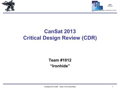 CanSat - Space Hardware Club - University of Alabama in Huntsville