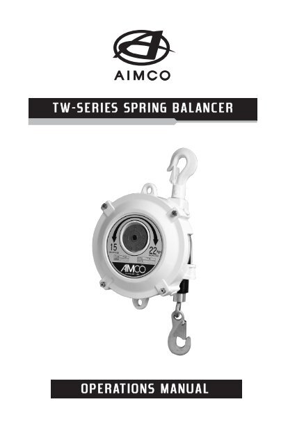 tw-series spring balancer operations manual - Aimco-solutions.com
