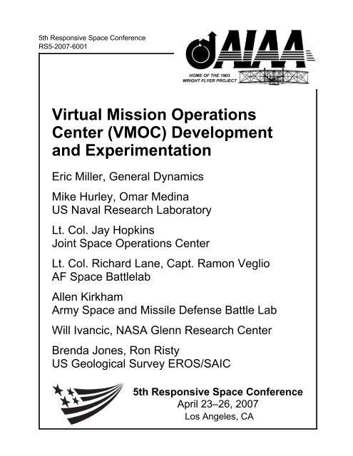 Virtual Mission Operations Center (VMOC) - Responsive Space
