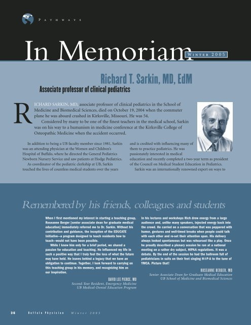 Richard T. Sarkin, MD, EdM - University at Buffalo