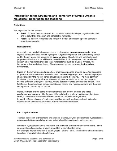Simple Organic Compounds