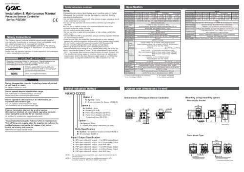 Installation & Maintenance Manual - SMC
