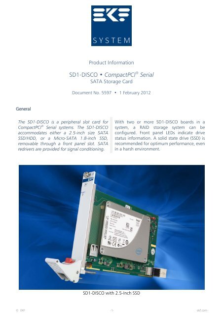 SD1-DISCO â ¢ CompactPCIÂ® Serial - EKF