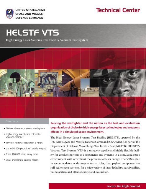 HELSTF VTS - Space and Missile Defense Command - U.S. Army