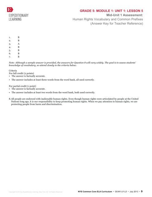 GRADE 5: MODULE 1: UNIT 1