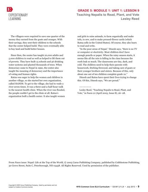 GRADE 5: MODULE 1: UNIT 1