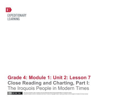 Grade 4 ELA Module 1, Unit 2, Lesson 7 - EngageNY