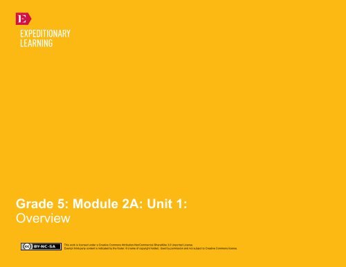 Grade 5 ELA Module 2A, Unit 1 - EngageNY