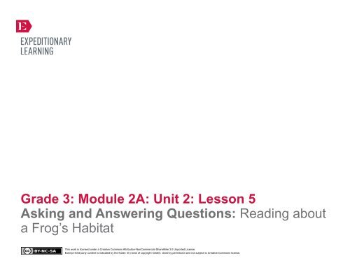 Grade 3 ELA Module 2A, Unit 2, Lesson 5 - EngageNY
