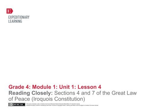 Grade 4 ELA Module 1, Unit 1, Lesson 4 - EngageNY