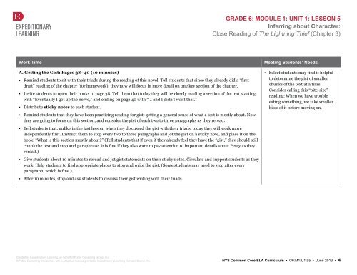 GRADE 6: MODULE 1: UNIT 1