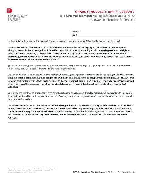 GRADE 6: MODULE 1: UNIT 1