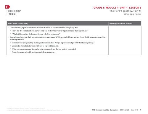 GRADE 6: MODULE 1: UNIT 1