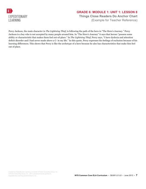 GRADE 6: MODULE 1: UNIT 1