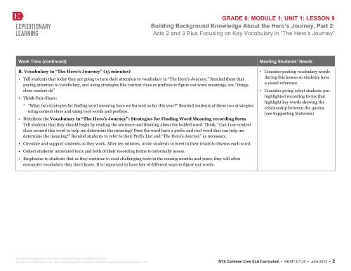 GRADE 6: MODULE 1: UNIT 1