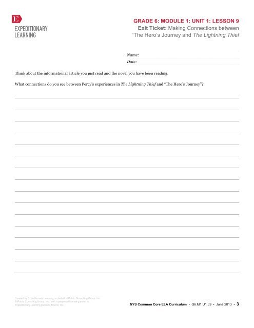 GRADE 6: MODULE 1: UNIT 1