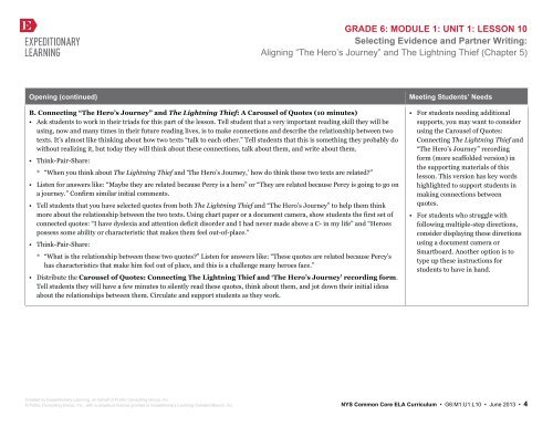 GRADE 6: MODULE 1: UNIT 1