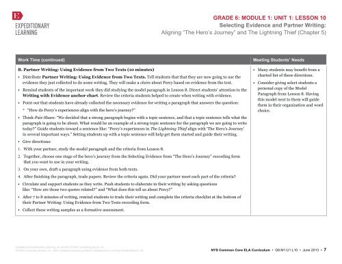 GRADE 6: MODULE 1: UNIT 1