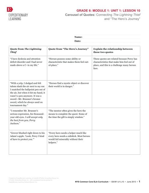 GRADE 6: MODULE 1: UNIT 1