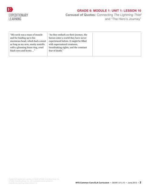 GRADE 6: MODULE 1: UNIT 1