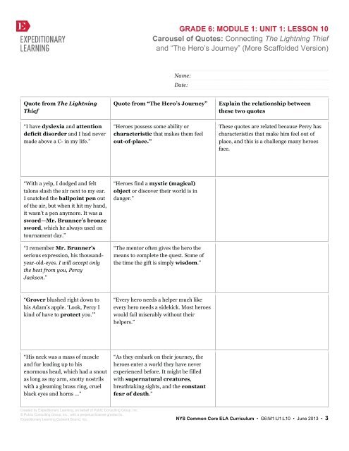 GRADE 6: MODULE 1: UNIT 1