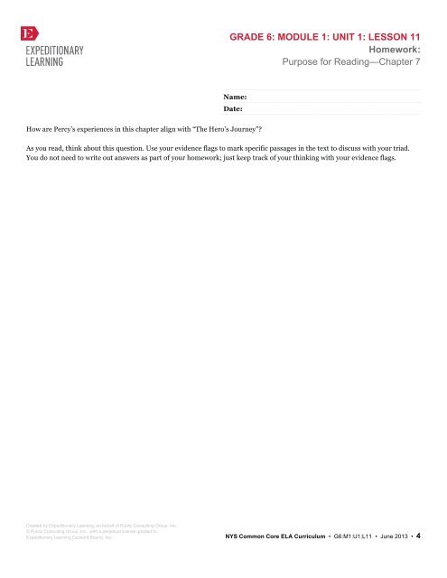 GRADE 6: MODULE 1: UNIT 1