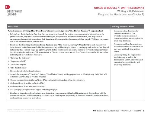 GRADE 6: MODULE 1: UNIT 1