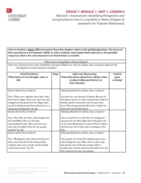 GRADE 7: MODULE 1: UNIT 1