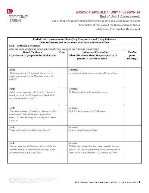 GRADE 7: MODULE 1: UNIT 1