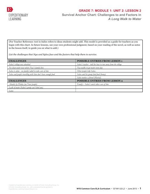 GRADE 7: MODULE 1: UNIT 2