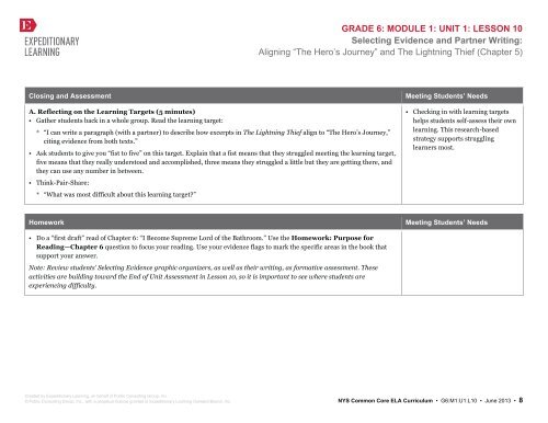 GRADE 6: MODULE 1: UNIT 1