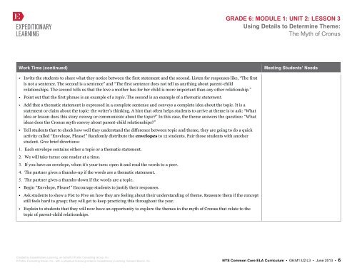 GRADE 6: MODULE 1: UNIT 2
