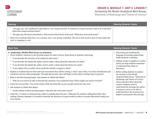 GRADE 6: MODULE 1: UNIT 2