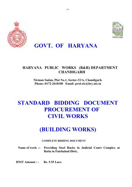 View Tender Document - Haryana PMGSY Tenders