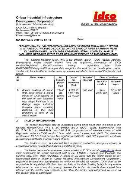Orissa Industrial Infrastructure Development Corporation - IDCO
