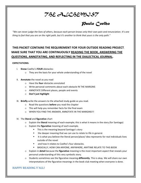 THE ALCHEMIST Paulo Coelho